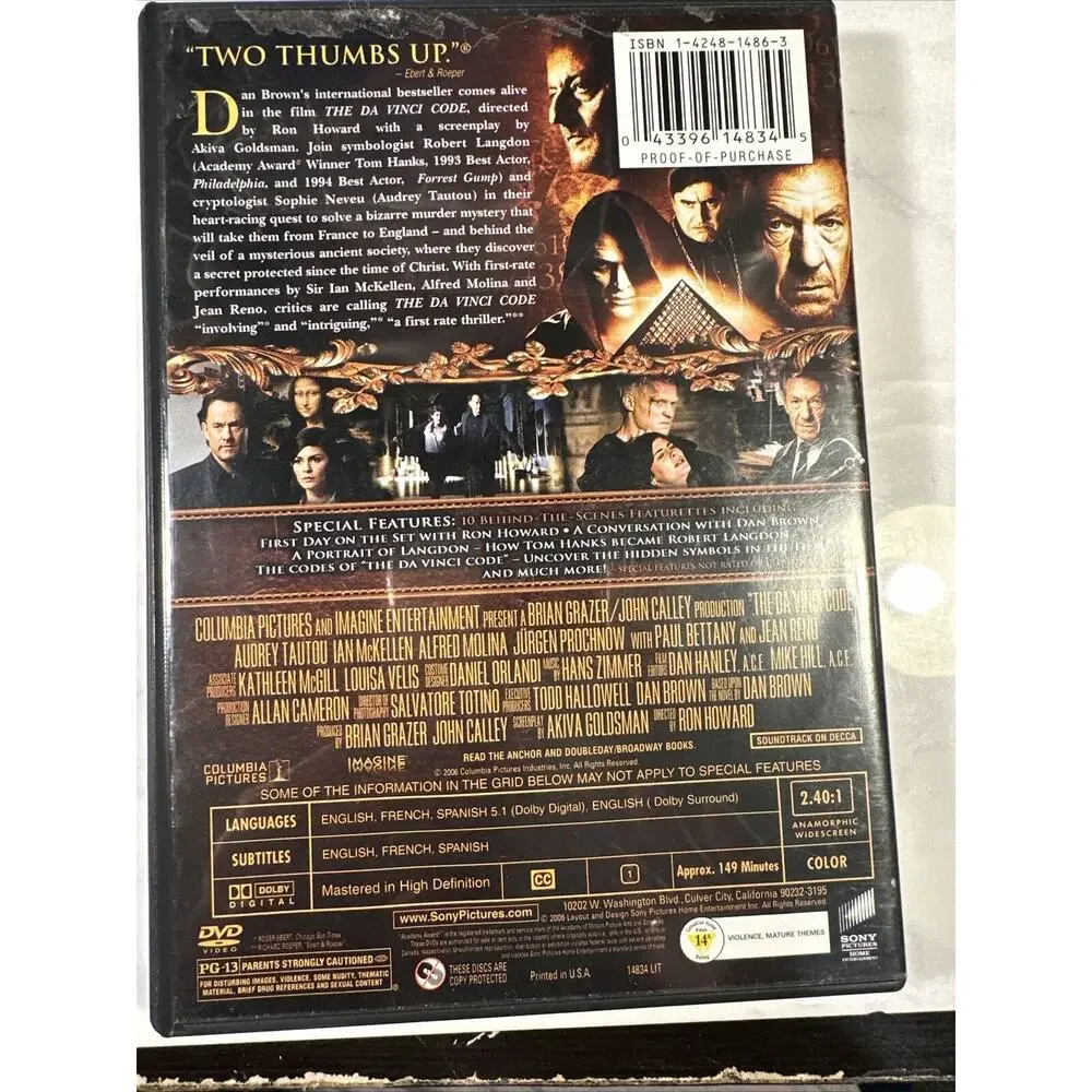 Columbia | Media | The Da Vinci Code Dvd 206 2disc Widescreen Special ...